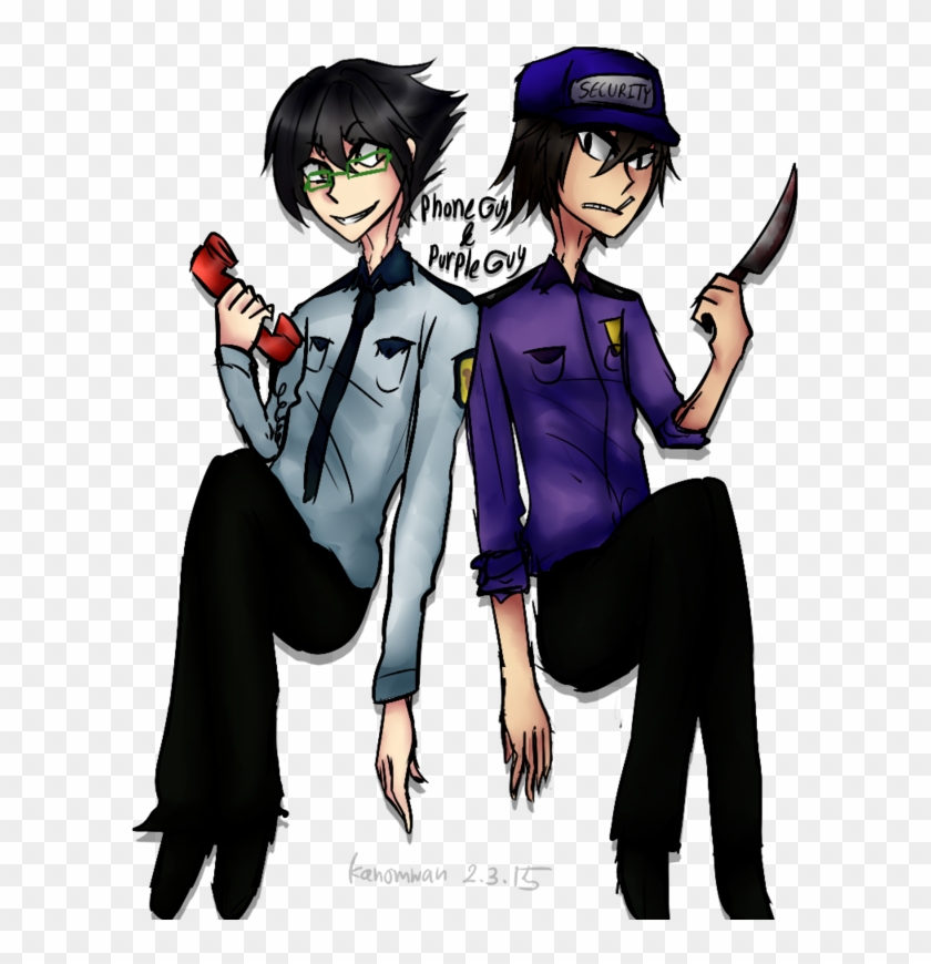 [fnaf] Phone Guy And Purple Guy By Kanomwanie - Fnaf 1 Phone Guy - Free ...